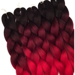 Accessories | 5 Packs Of Black Wine Red Ombr Braiding Hair New | Poshmark